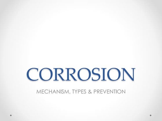 Corrosion of Metals and Prevention of Corrosion | PPT