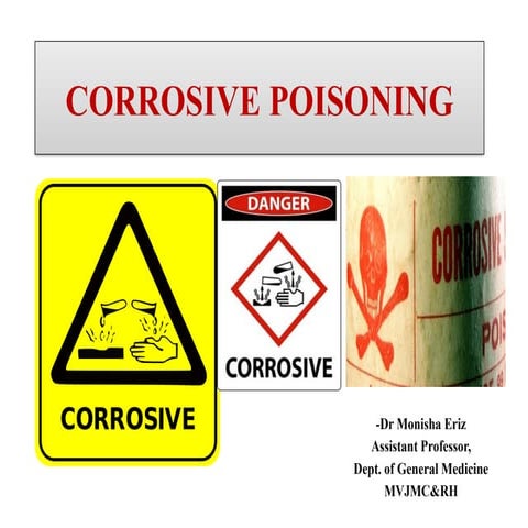 Corrosive poisoning.pptx in adults and children | PPTX
