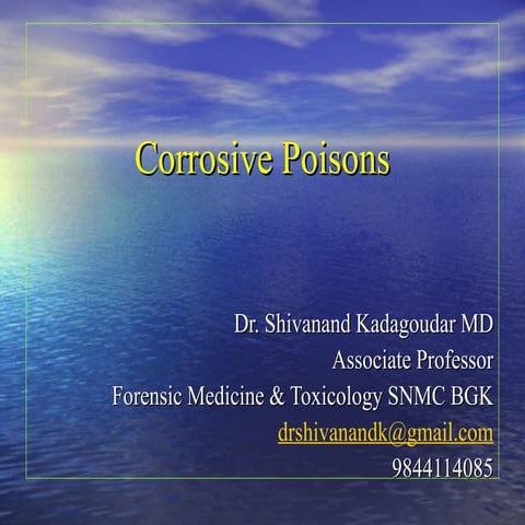 Comprehensive Overview of Corrosive Poisons: Types, Effects, and ...