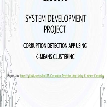 Corruption Detection App using K-means Clustering | PPTX