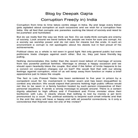 Corruption free india | DOCX