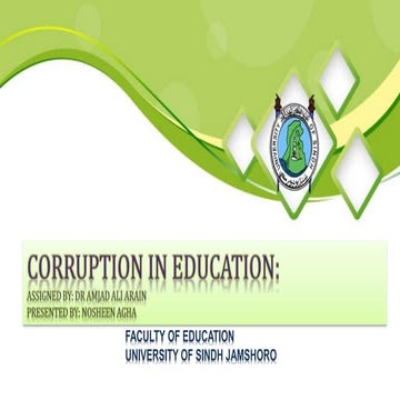 Corruption in Education | PPTX