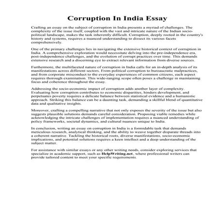 Corruption In India Essay.pdf