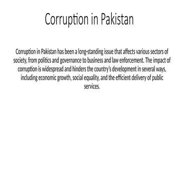 Corruption in pakistan | PPTX