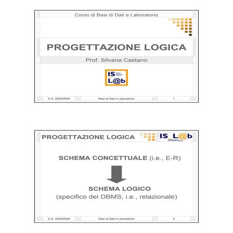 Esercitazioni 04 Progettazione Concettuale E Logica | PDF
