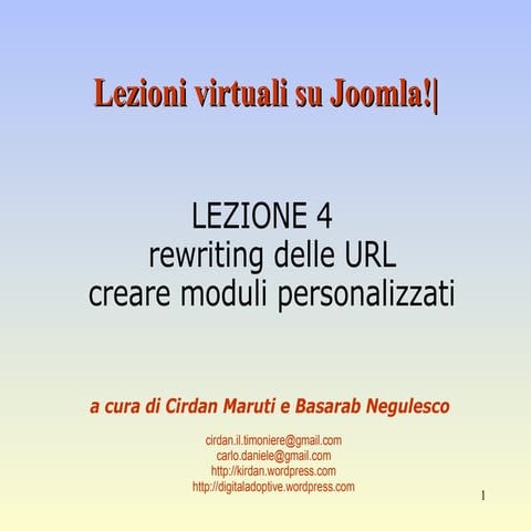 Corso Base Joomla Lezione 4 | PPT | Web Development | Internet