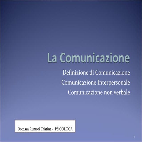 La comunicazione | PPT