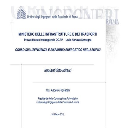 Corso efficienza e risparmio energetico impianti fotovoltaici - 24 ...