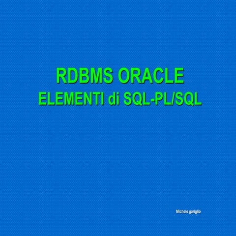 corso oracle plsql.ppt | Databases | Computer Software and Applications