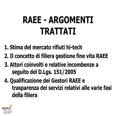 Corso resp 17 lezione - raee | PDF