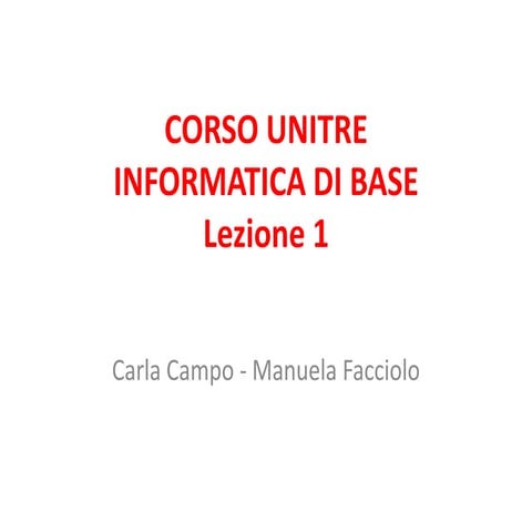 Corso uni3 lezione 1 | PPTX