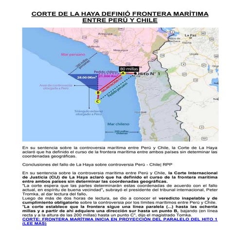 El contencioso de la limitación maritima entre Perú Chile | PDF