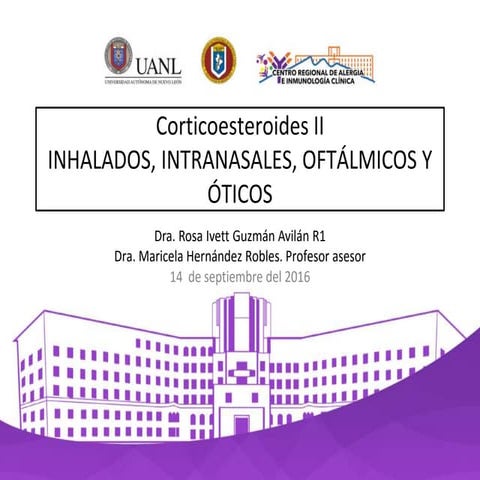 Corticosteroides II: Inhalados, intranasales, oftálmicos y óticos | PDF