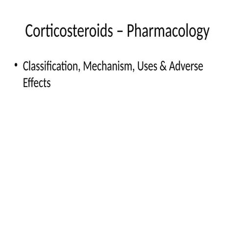 Corticosteroids Pharmacology Presentation Pptx
