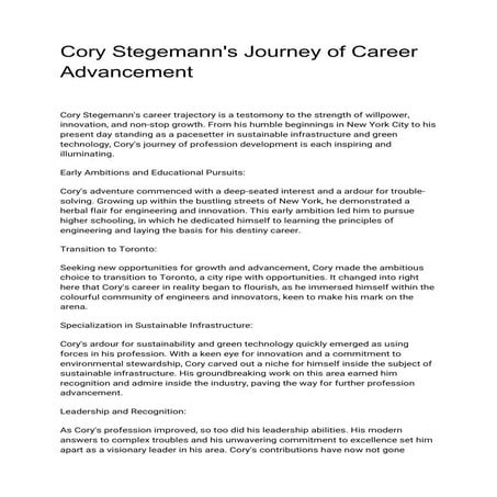 Cory Stegemann's Journey of Career Advancement.docx