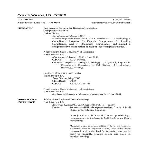 Cory Wilson Resume | PDF