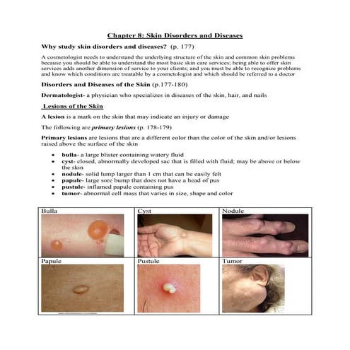 Milady skin diseases & disorders | PPTX