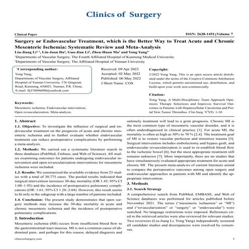 Surgery or Endovascular Treatment, which is the Better Way to Treat ...
