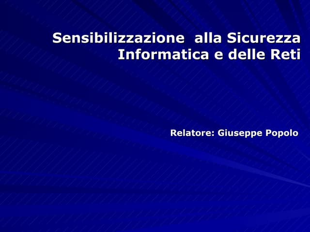 La sicurezza in rete. | PPTX