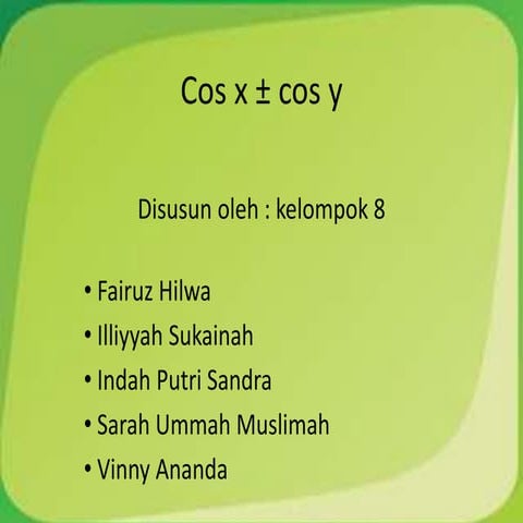 Trigonometri Cos x ± Cos y | PPSX