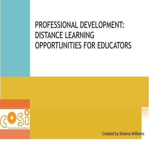 Professional Development: Distance Learning Opportunities (Museums ...