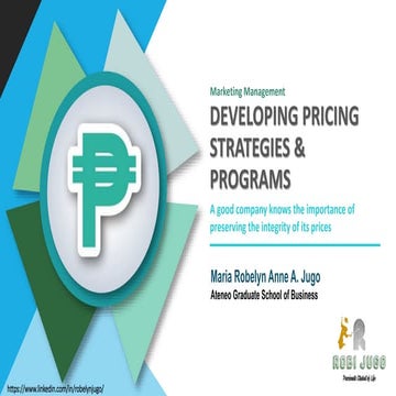 COSLA CH 14 Developing Pricing Strategies & Programs V79 Robelyn Jugo | PPT