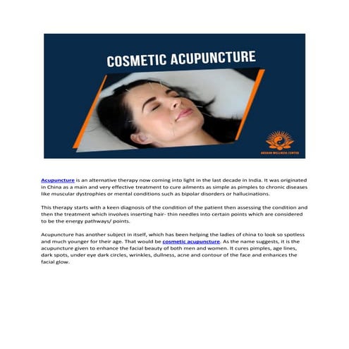 Cosmetic Acupuncture | PDF