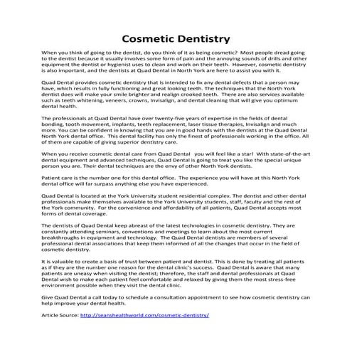 Cosmetic Dentistry | PDF