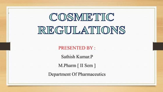 Misbranded and spurious cosmetics | PPT