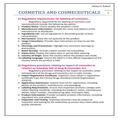 Cosmetics & Cosmeceutical_IMP_By_Aditya_Kakad.pdf | Skin and ...