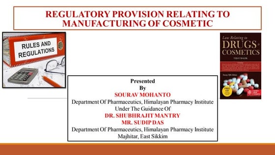 Misbranded and spurious cosmetics | PPT