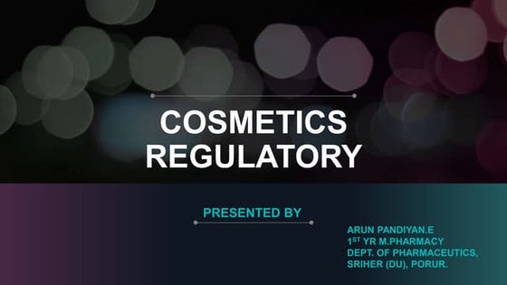 Misbranded and spurious cosmetics | PPTX