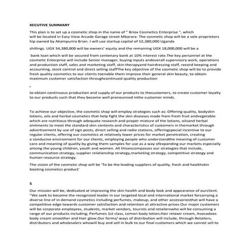 Cosmetics business plan | PDF