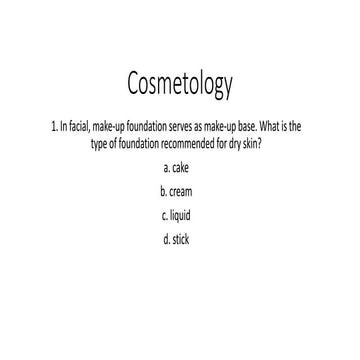Cosmetology Examination BTLED (Examination) | PPTX