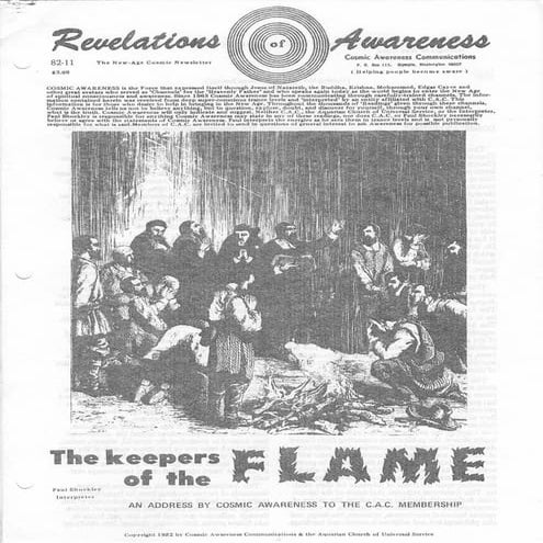 Cosmic Awareness 1982-11: The Keepers of the Flame: An Address by Cosmic Awareness to CAC ...