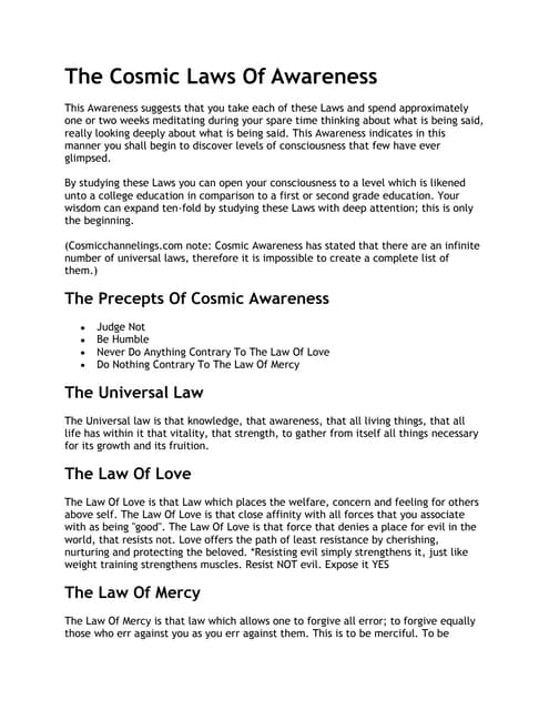 The 12 Universal Laws | PDF