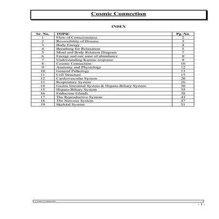 Cosmic connection | PDF