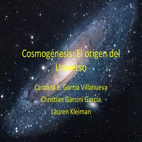 Cosmogenesis presntación | PPT