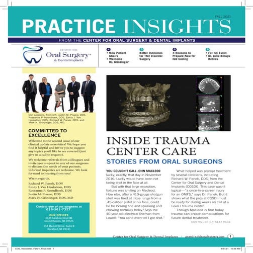 INSIDE TRAUMA CENTER CARE STORIES FROM ORAL SURGEONS | PDF