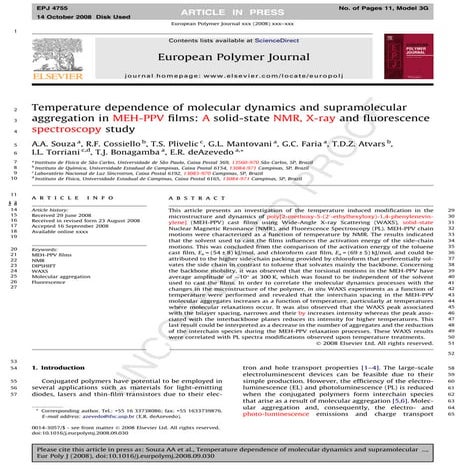 European Polymer Journal | PDF