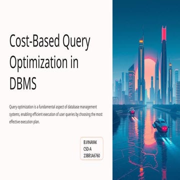 Cost Based Query Optimization In Dbms Pptx