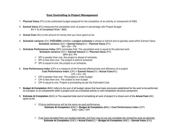 Pmp formulas pmbok6 | PDF