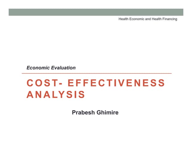 Cost Effectiveness Analysis | PPTX