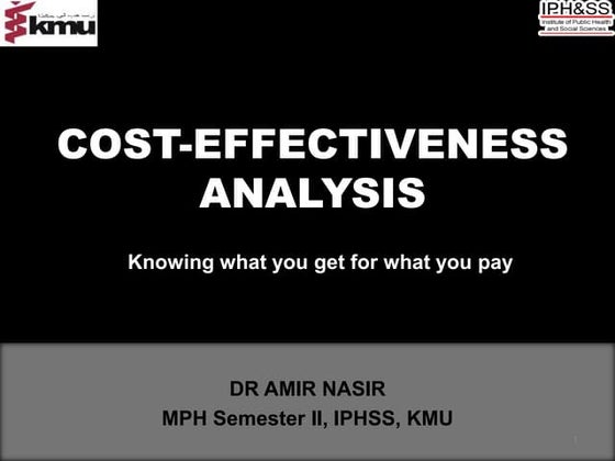 Cost Effectiveness Analysis | PPTX