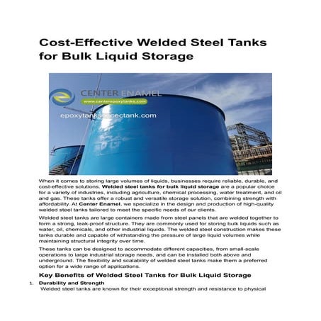 Cost-Effective Welded Steel Tanks for Bulk Liquid Storage.docx