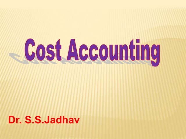 Management Accounting Introduction MBA-1 | PPT