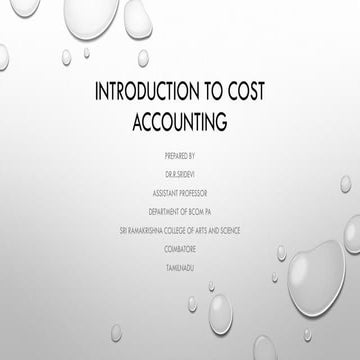 Cost accounting | PPT