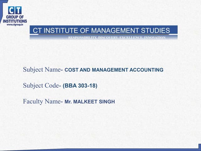 Chapter 01 introduction OF Cost Accounting | PPTX