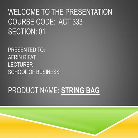 Cost accounting- string bag | PPT