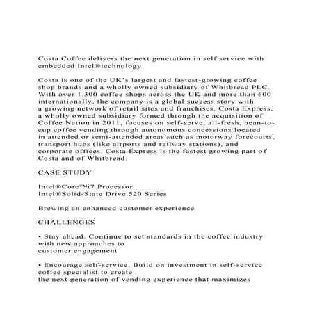 Costa Coffee delivers the next generation in self service with.docx